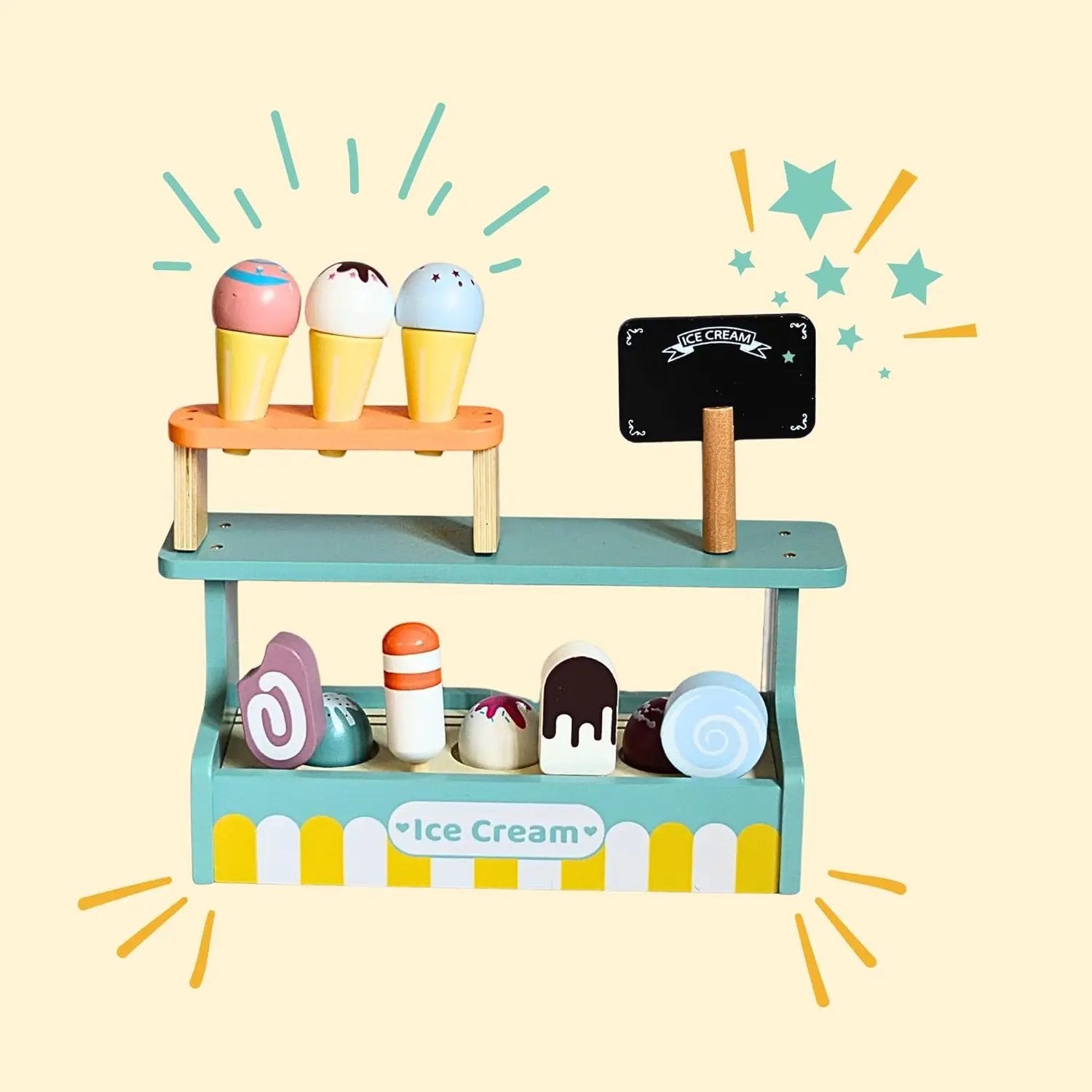 Wooden Ice Cream Shop Play Set – Big Game Hunters