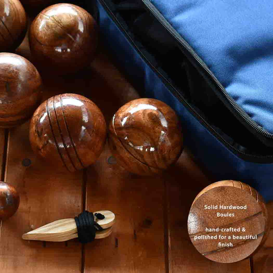 Wooden Boules Set in deluxe canvas bag | Big Game Hunters