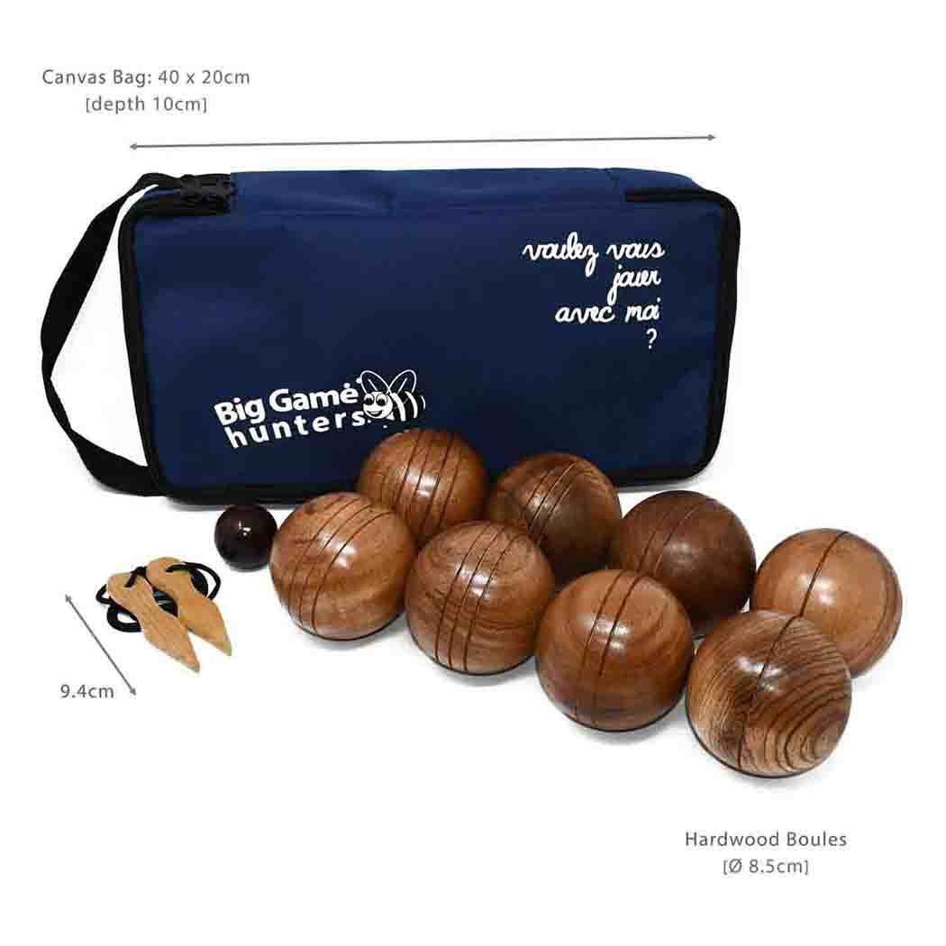 Wooden Boules Set in deluxe canvas bag – Big Game Hunters