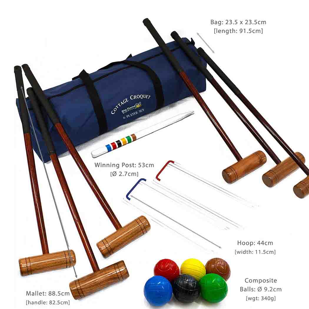 Garden Croquet Set | 6 Player Set | Beginners & Older Kids – Big Game ...