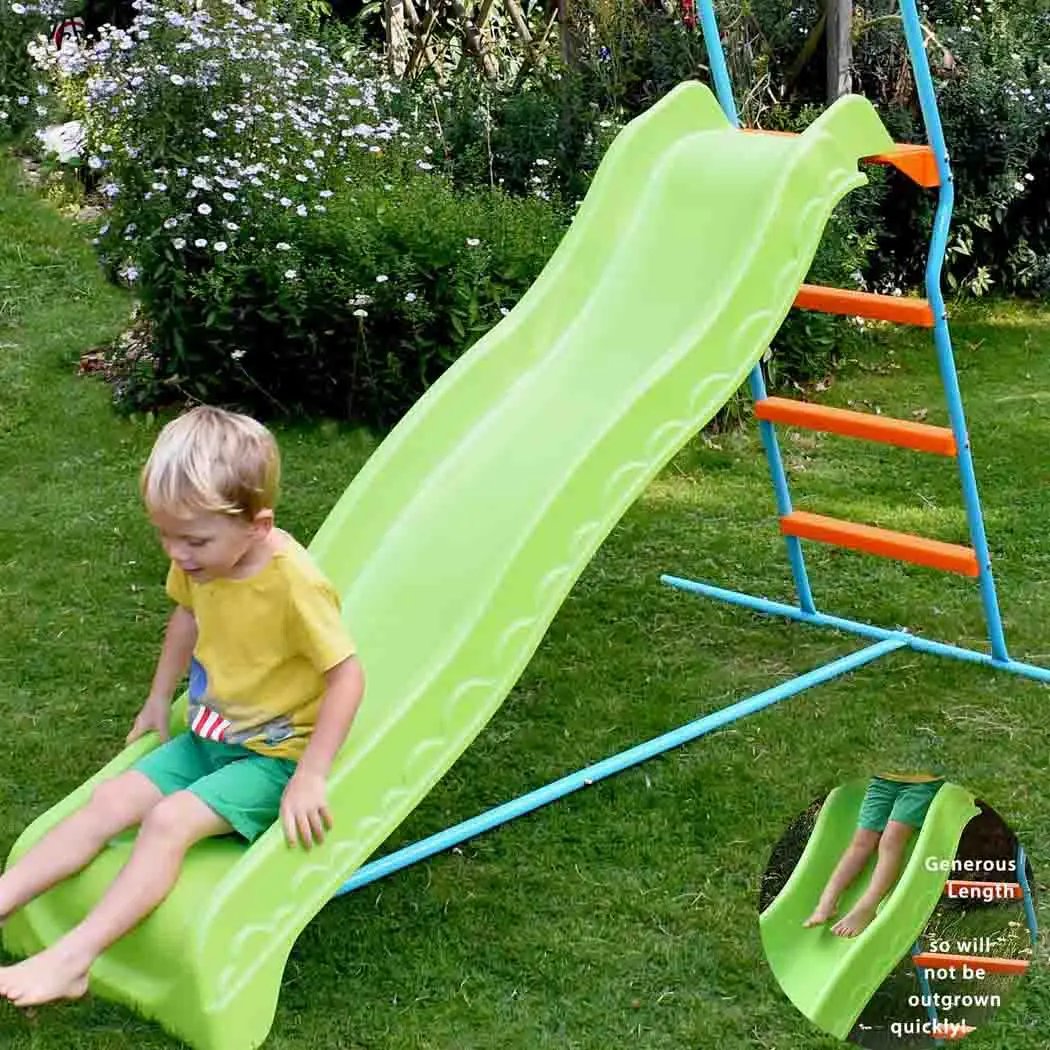 Children's Slide - Wavy - 1.85m - Freestanding - Green – Big Game Hunters