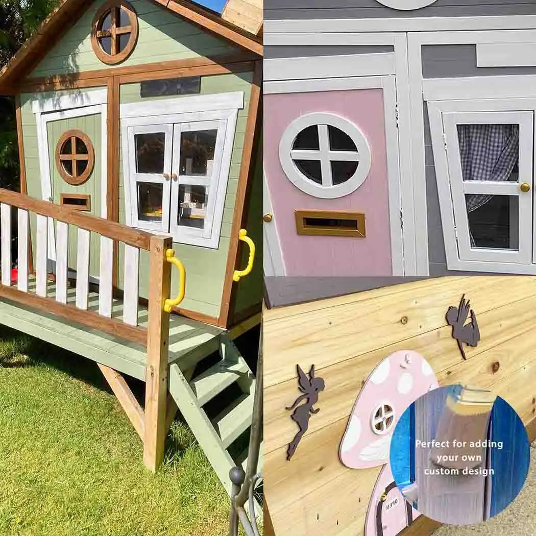 Wooden Playhouse With Slide | Tall Luxury Playhouse – Big Game Hunters